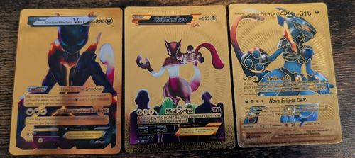2024 Pokémon Gold Foil Fan Art Cards Lot Of 3 Mewtwo - Shadow / Evil ...