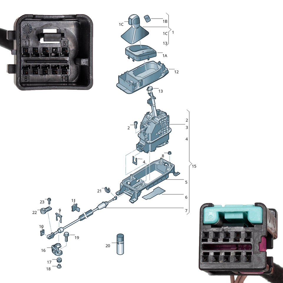 Gear Shifter Microswitch Module 3Q0713128 For Audi Volkswagen DQ200 ...