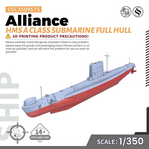 SSC350957S 1/350 Military Model Kit HMS A class Submarine Alliance Full ...