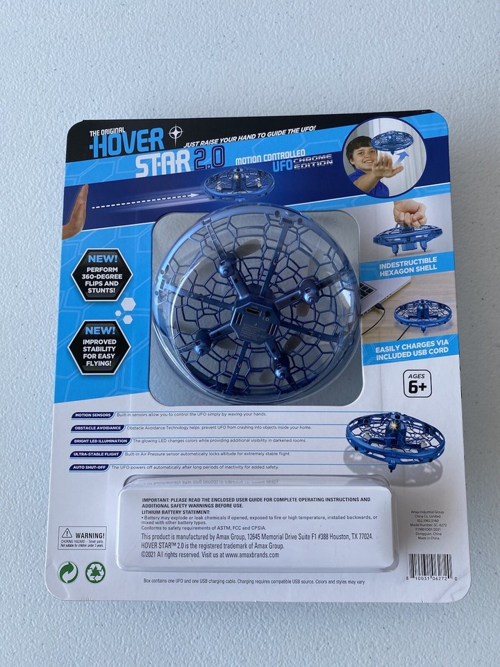 Hover Star The Original 2.0 Motion Sensors Controlled UFO Blue Chrome Ed. New | eBay