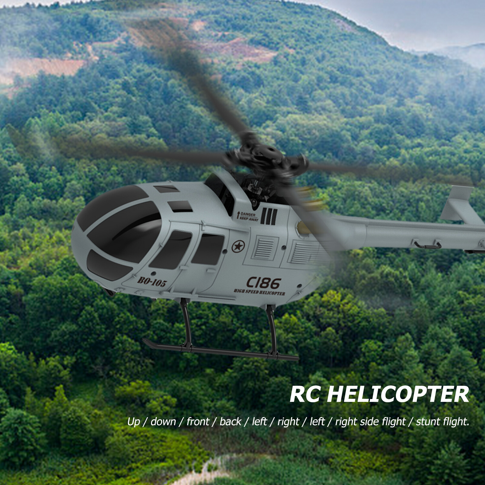 2.4GHz RC Helicopter 6-Axis Gyroscope LED 4 Channels Aircraft w/ 3 ...