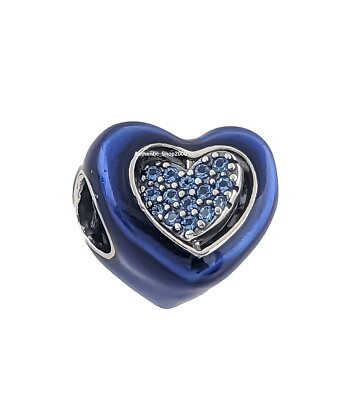 NEW 100% Authentic PANDORA 925 Pave Blue CZ Spinnable Heart Charm ...