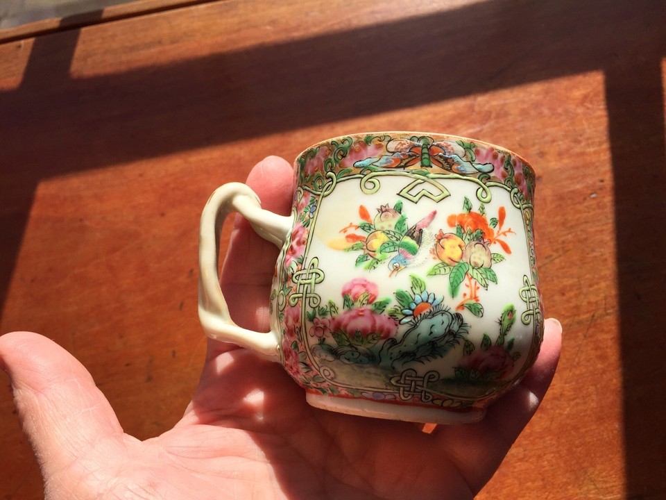 Antique Chinese Export Porcelain Pot de Creme Famille Rose | eBay