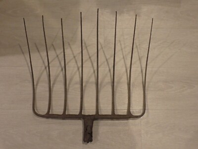 Antique 8 tine Pitchfork Head 17" x 20" | eBay