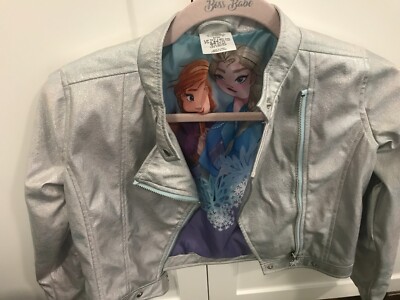Girls Disney Frozen Biker Jacket Size 9-10 | eBay Australia