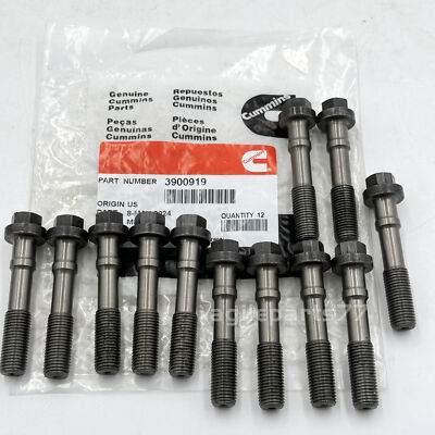 12PCS Connecting Rod Bolts 3900919 Fit For Cummins Dodge 5.9L 1989-2002 ...
