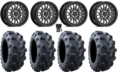 Valor V14 14" Wheels Dark Tint 27" Vampire II Tires Textron Wildcat XX ...