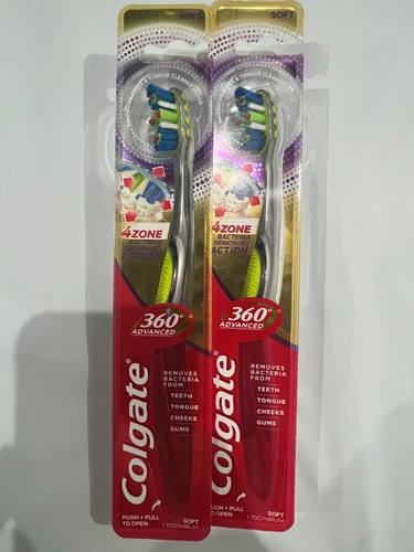 Colgate 360 Advanced 4 Zone Toothbrush, Soft, Green Lot of 2 | eBay