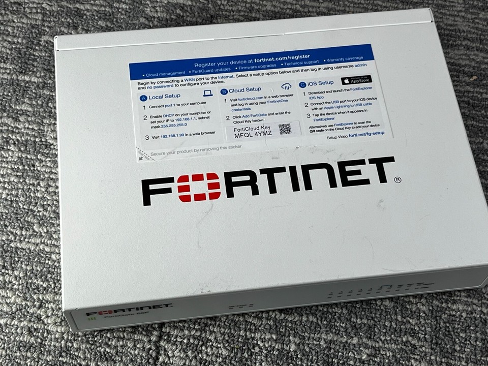 Fortinet FG-60F FortiCloud Key MFQL 4YMZ Ethernet Switch No Power Cord ...