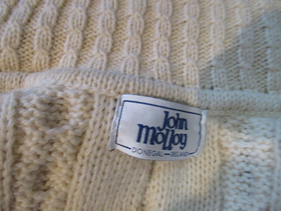 $250 John Molloy Irish Sweater Donegal Ireland Beige Wool Cardigan XL ...