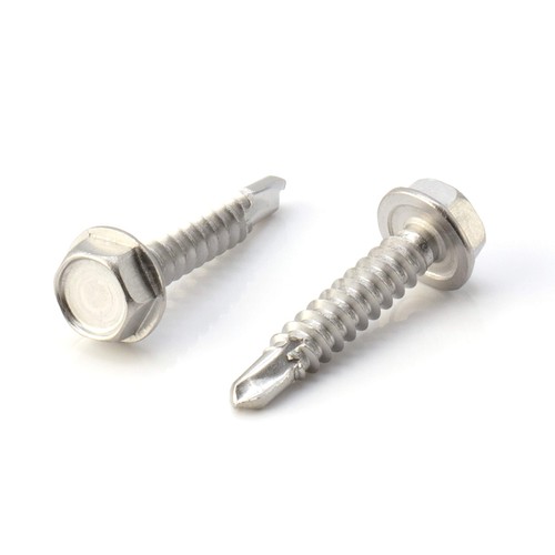 100 Pcs #10 x 1" 410 Stainless Steel Self Tapping Drilling Screws Hex ...