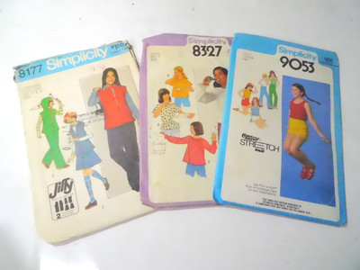 3 1970's Simplicity Girl Patterns- Size7-10 -Jiffy & Stretch #8177 ...
