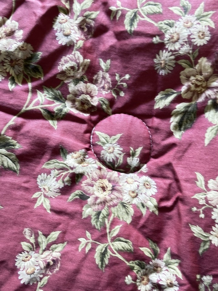 VTG Waverly Red/ Multicolored Queen Floral Comforter Reversible 100% ...