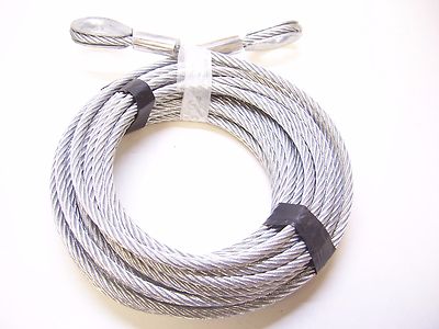 5/16" x 100 ft Galvanized Wire Rope Tow Cable with Thimble Loops on ...