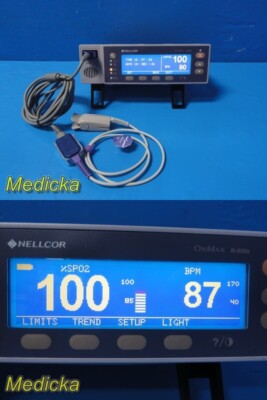 Nellcor Oximax N-600X Pulse Oixmeter W/ New Battery, SpO2 Cable ...