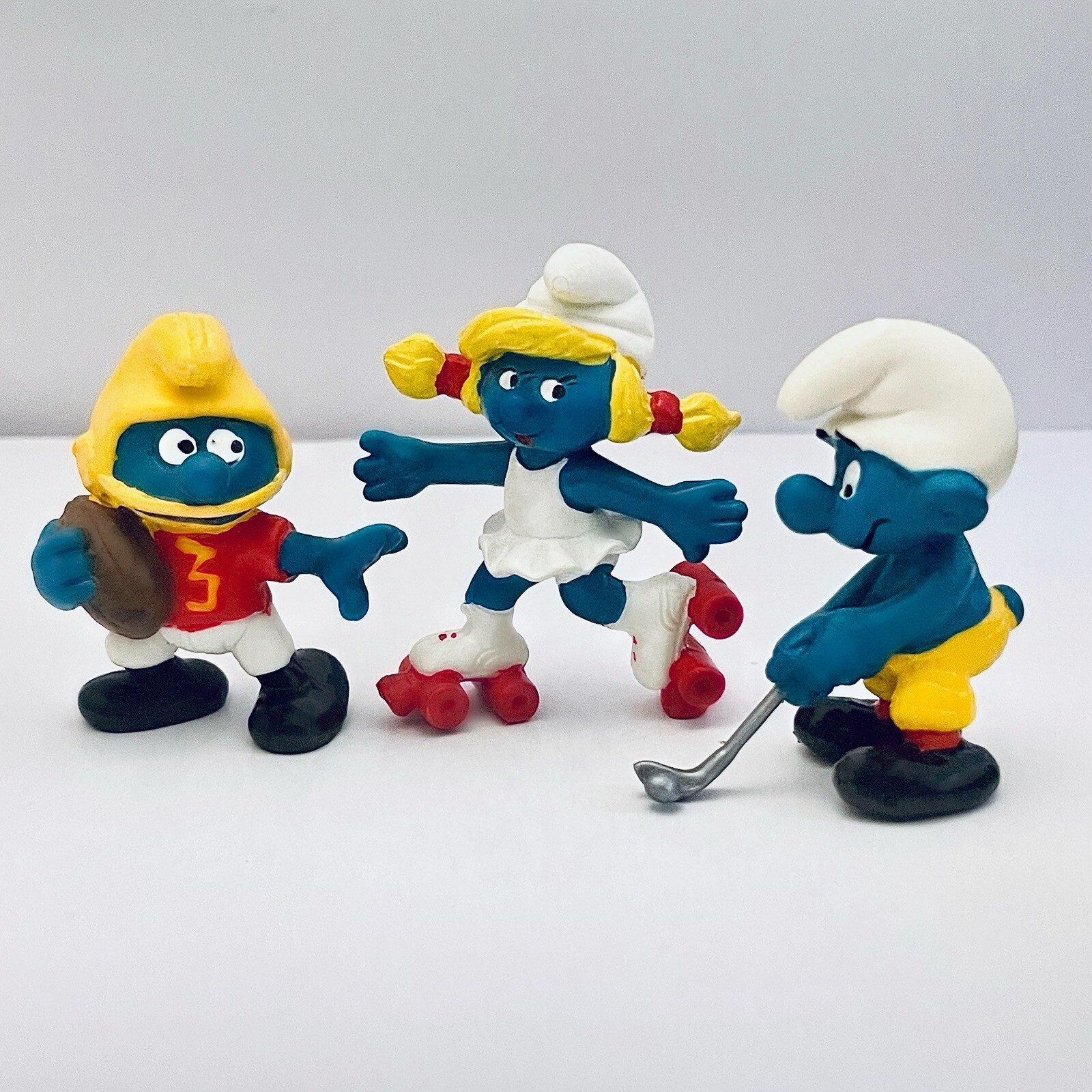 Sports Team Smurf Figures Golfer/Golf Football Skates Smurfs Lot ...