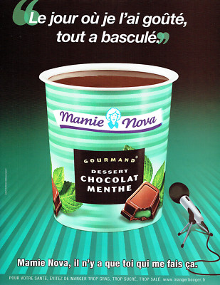 publicité Advertising 117 2012 Mamie Nova dessert gourmand Chocolat ...