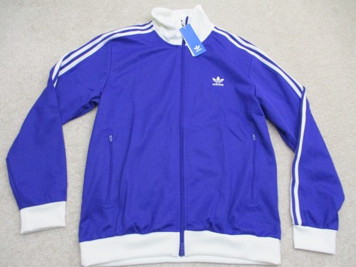 Adidas Men's XL Beckenbauer Track Jacket Purple White IP0416 | eBay