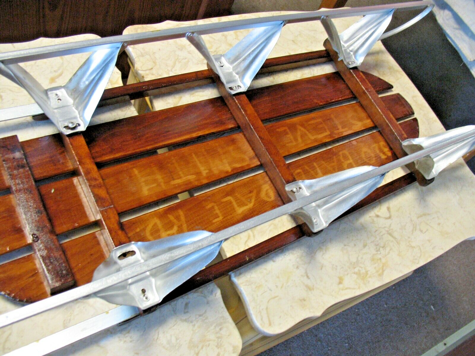 VINTAGE SILVER STREAK 1950's SNOW SLED 52'' RESTORED TO ORIGINAL COND ...
