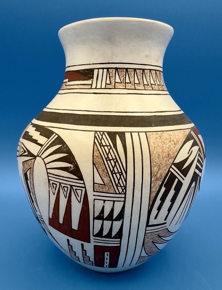 Exceptional Hopi-Tewa Polychrome Pottery Jar / Olla - Maynard & Veronica Navasie | eBay