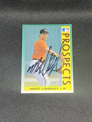 Mike Linskey 1992 Fleer #663 Baltimore Orioles Signed Auto Autographed ...