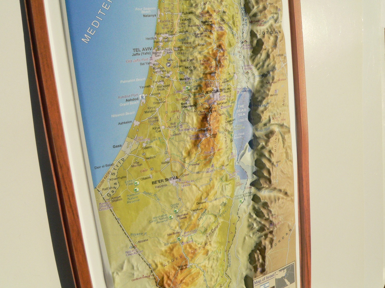 ISRAEL 3-D Topographic Wall MAP Roads Holy Places Bible Land ENGLISH 15 ...