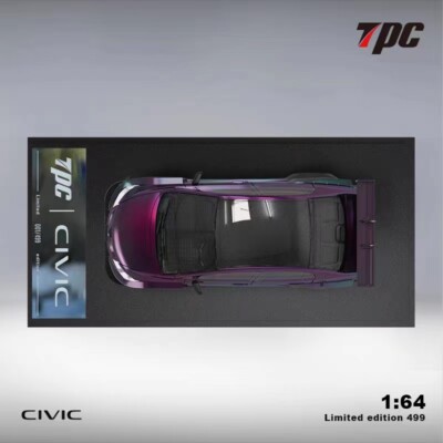 TPC 1:64 Model Car Honda Civic FD2 Alloy Die-Cast Vehicle-Magic Purple ...