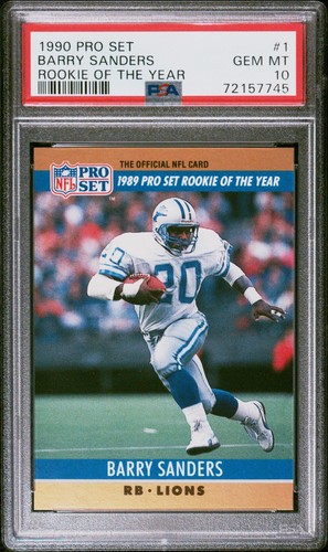 Barry Sanders - 1990 Pro Set Rookie of the Year #1 Lions (POP ~168 ...