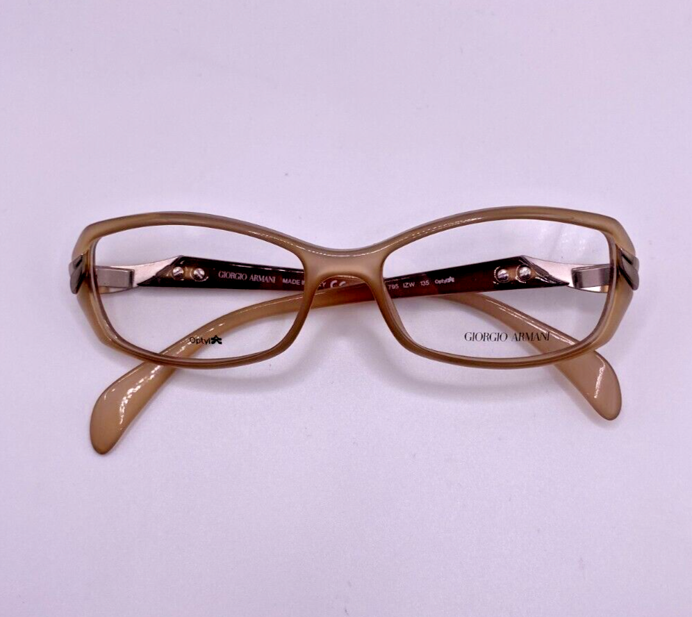 Giorgio Armani GA 795 IZW Beige Plastic Optical Eyeglasses Frame 53-16 ...
