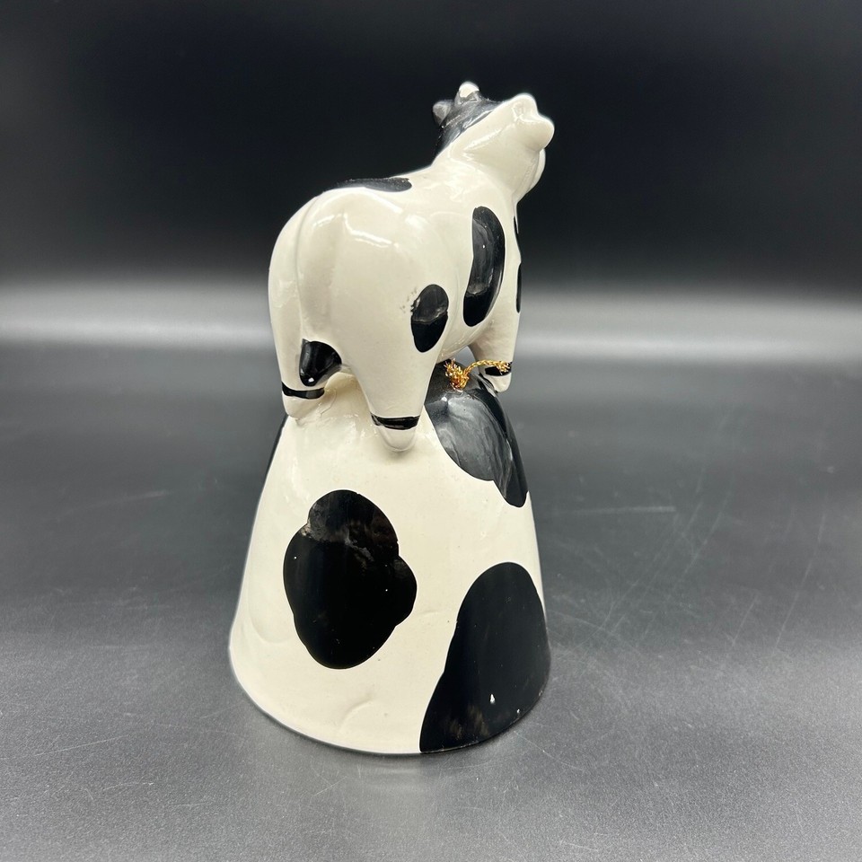 Vtg Cow Shaped Ceramic Bell with Udder Dingler by Loomco 1994 | eBay