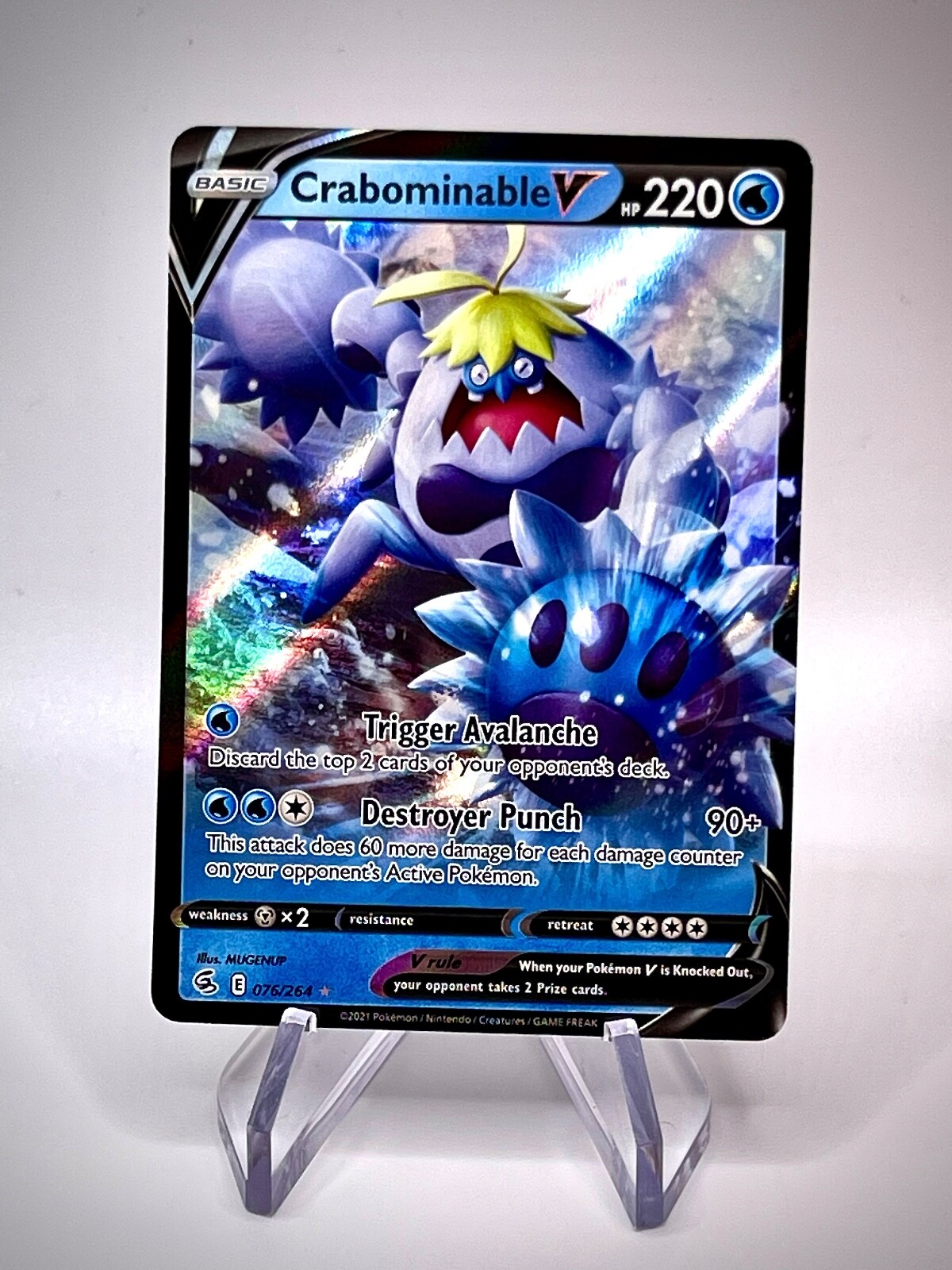 Pokémon TCG Crabominable V Fusion Strike 076/264 Holo Ultra Rare | eBay