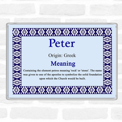 Peter Name Meaning Jumbo Fridge Magnet Blue | eBay