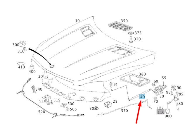 MERCEDES-BENZ GL X166 350 CDI Front Right Bonnet Hood Gas Strut ...