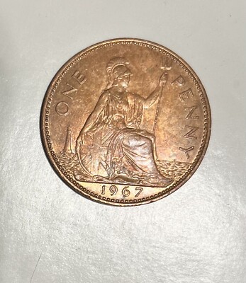Great Britain (UK) 1967 One Penny Coin- Queen Elizabeth II | eBay