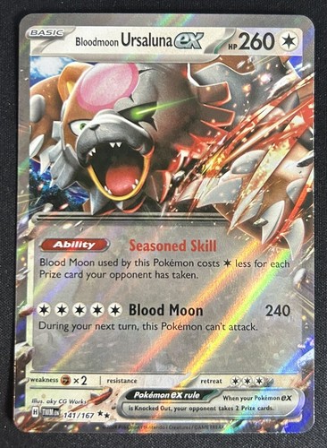 Bloodmoon Ursaluna ex 141/167 Twilight Masquerade Double Rare Pokemon ...