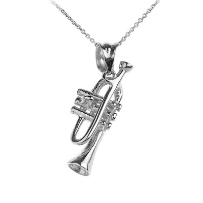 925 Sterling Silver Trumpet Charm Pendant necklace | eBay