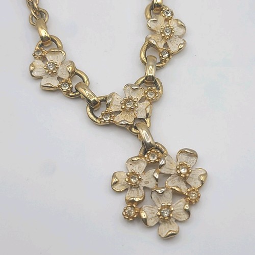 Vintage Kramer Necklace Enamel Flower 16" | eBay