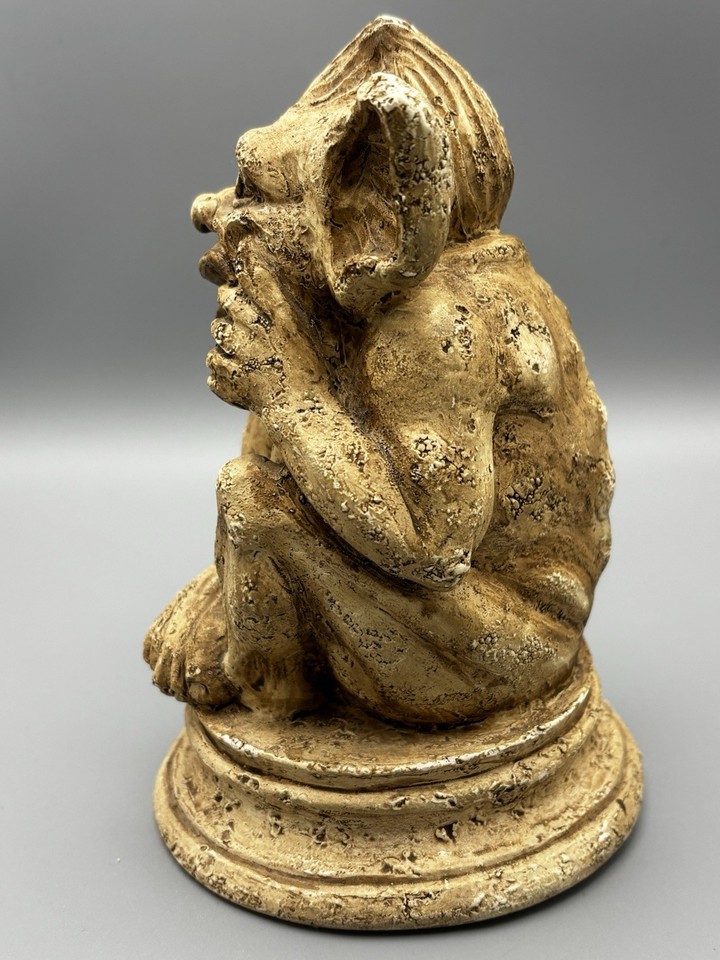 Vintage Gargoyle Troll Statue – Resin Gothic Fantasy Figurine Garden ...