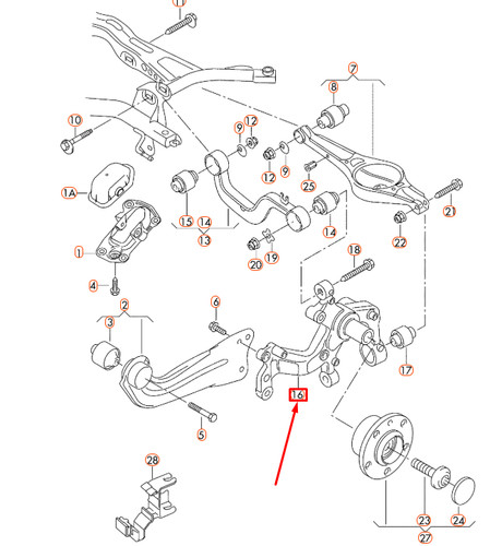 NEW VW BEETLE A5 REAR LEFT WHEEL BEARING HOUSING 5C0505435B OEM | eBay