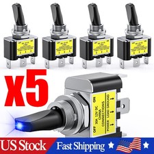 Blue Boat Car 4x4 Marine Dash Rocker Switch Dual LED SPST On-off Light ...