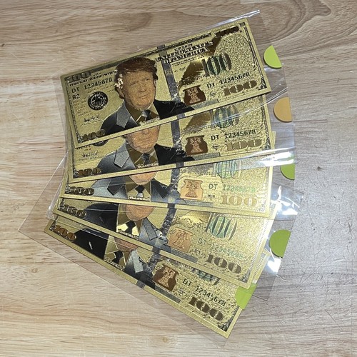 5pcs/set Donald Trump 100 Dollar Bill Banknote Gold Foil For Collection ...
