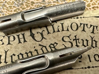 Two Rare Vintage JOSEPH GILLOTT'S 1083 Falcolnide Stub Antique Dip Pen ...