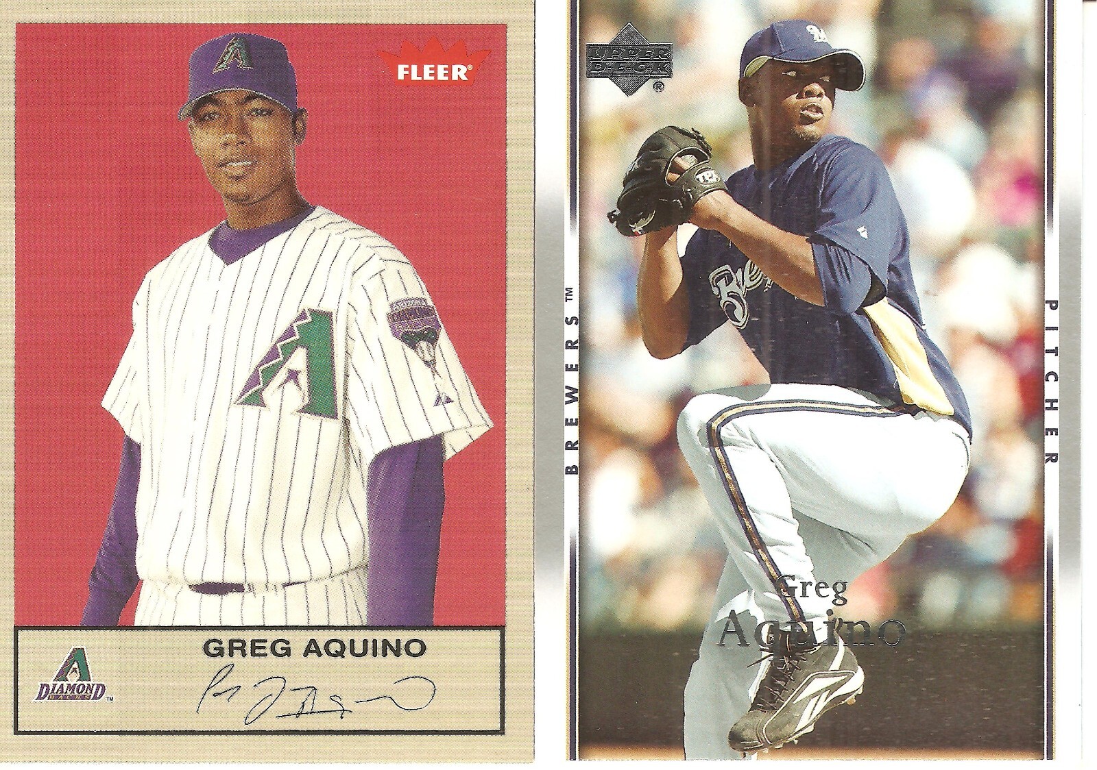 2 DIFFERENT BASEBALL CARD LOT OF GREG AQUINO 312 | eBay