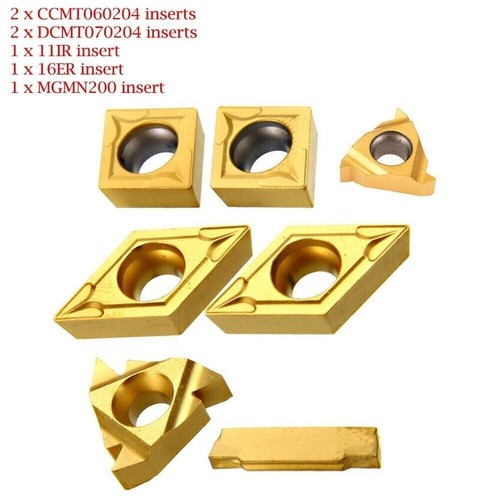 7pcs Carbide Inserts for 12mm Shank Lathe Boring Bar Turning Tool ...