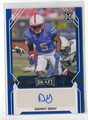 2022 Leaf Draft Danny Gray BLUE AUTO AUTOGRAPH XRC RC SMU | eBay