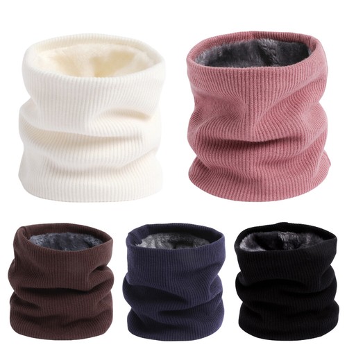 Winter Knitted Collar Circle Scarf Neck Warmer Snood Scarves Solid Col ...