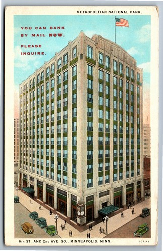 Postcard MN Metropolitan National Bank Minneapolis Minnesota V7 | eBay