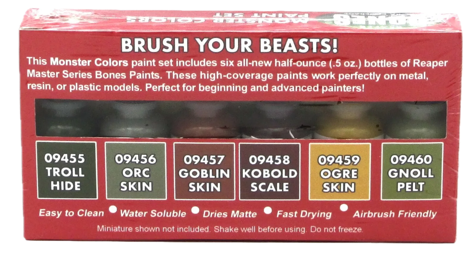 Reaper 09974 Monster Colors Paint Set [Dungeon Dwellers] MSP Bones ...