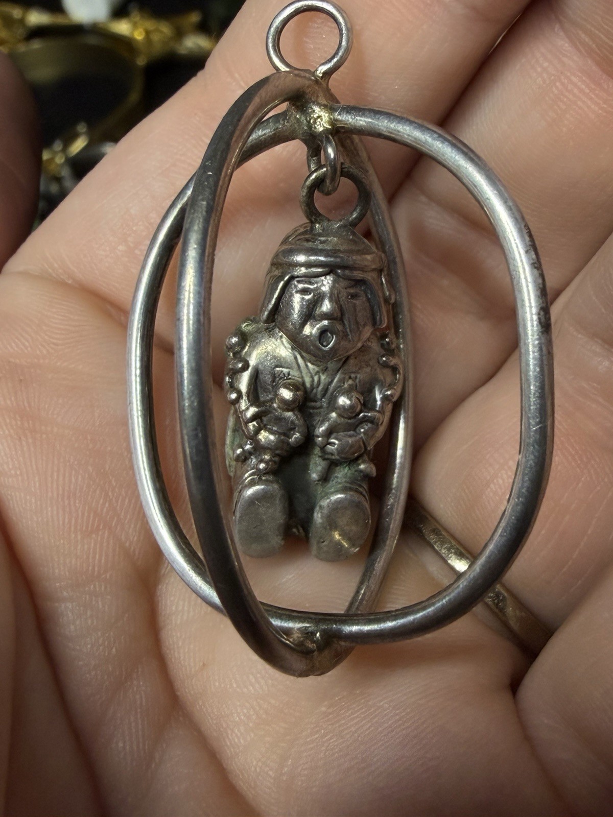 Double Sided Storyteller Sterling Pendant by Carol Felley? Unsigned ...