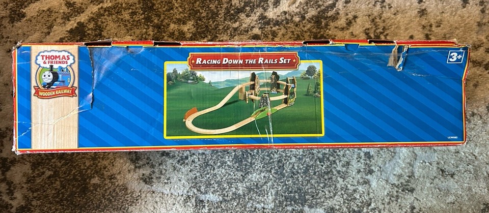 Thomas And Friends Racing Down The Rails Set Wooden 29 Piece With Box ...